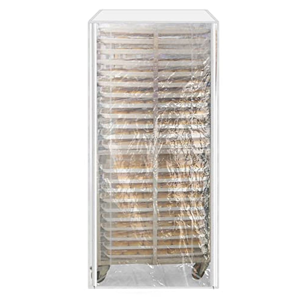 QWORK Bun Pan Rack Cover with Zippers, Clear Plastic Sheet Pan Rack Cover, 28" L x 23" W x 61" H, 20-Tier