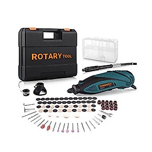 ENGINDOT Rotary Tool Kit with Keyless Chuck Flex Shaft, 6 Variable Speed, 10000-32000 RPM, Carrying Case for Cutting, Engraving, Drilling, Sanding, Polishing, DIY Crafts - Blue