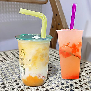 Honest ECO 100 pcs Flexible Drinking Straws Individually Wrapped,0.47inch Extra-wide Bendy Straws, Bubble Boba Milkshake Smoothie Straws