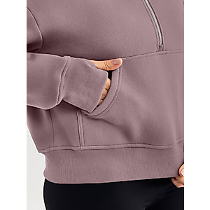 EFAN Sweatshirts Womens Hoodies Oversized Sweaters Quarter Half Zip Pullover Winter Jackets Fall Fashion Outfits 2023 Y2K Clothes Darkpink