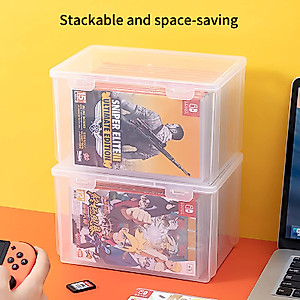 Switch Game Card Storage Box, Support 11Game Card with Protective Case with Storage, Ultra-cleartransparent, Can be Stored Switch Host and Handle and other Accessories