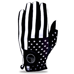 RAULAM INTERNATIONAL USA Flag Golf Gloves with Perfect Grip for Men and Women,Golf Glove American Flag Left Hand-Golf Glove Men Left Hand/Right Hand,Golf Glove Women Left/Right (Women Large, Right)