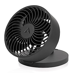 ARCTIC Summair Plus - Portable Fan with integrated rechargeable battery, USB-C connection (incl. USB-A charging cable), Stepless adjustable desk fan 600–3300 rpm - Black