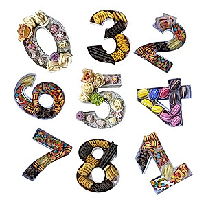 10”Cardboard Number Mache Chocolate Covered Strawberries Fillable Sweets Candy Container Box (0, Silver)