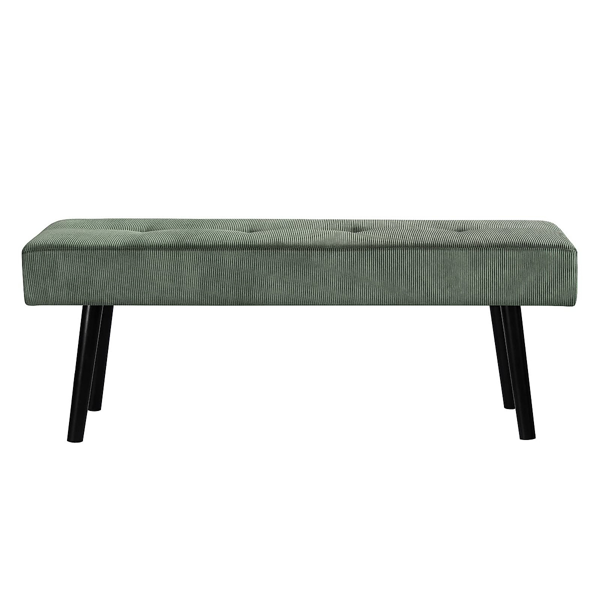 Comfy to go Entryway Bench - Green Bench for Bedroom, Modern Ottoman End of Bed, Corduroy Padded Benches for Living Room, Foyer, Mudroom, Hallway - 39" L x 14" W x 17" H