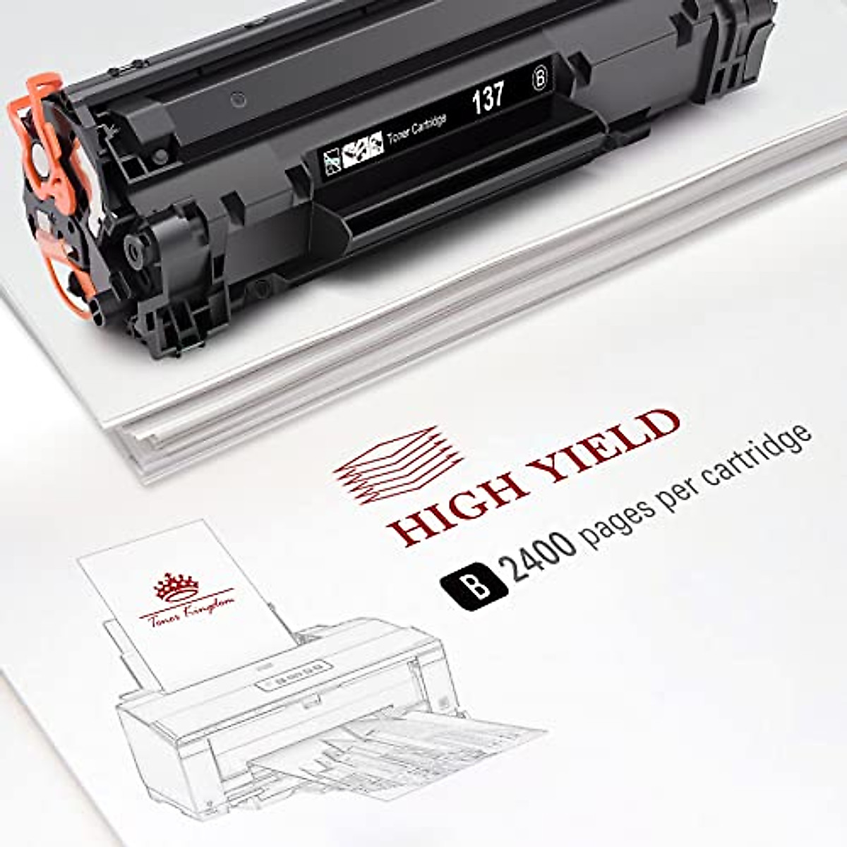 Toner Kingdom Compatible Toner Cartridge Replacement for Canon 137 CRG137 ImageClass D570 MF236n LBP151dw MF247dw MF249dw MF232w MF242dw MF244dw MF216n MF227dw MF212w Laser Printer Ink(Black, 2-Pack)