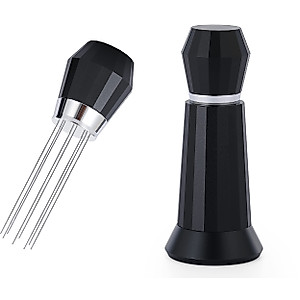 Apexstone Coffee Stirrer Tool, Coffee Stirring Tamper WDT Distribution Tool, Needle Distribution Tool Espresso, WDT Tool Espresso with Stand Black, WDT Tool Espresso Needle