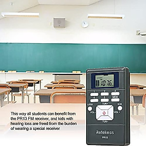Retekess PR13 Portable Receiver, Mini FM Radio DSP with 24 Hour Clock for Drive-in Church, Teaching, Simultaneous Translation, Meeting, Tour Guide, Mental Hospital, Correctional Center(10 Pack)