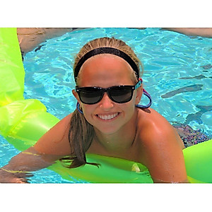 Sweaty Bands Womens Girls Headband - Non-Slip Velvet-Lined Sparkly Fitness Hairband - 2-Pack Viva Diva Black 1-Inch and Viva Diva Gunmetal 3/8-Inch