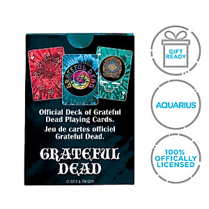 AQUARIUS Grateful Dead Playing Cards - Grateful Dead Themed Deck of Cards for Your Favorite Card Games - Officially Licensed Grateful Dead Merchandise & Collectibles