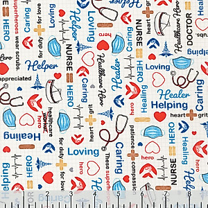 Calling All Nurses White Nurses Supply Fabric 52528-1 from Windham by The Yard