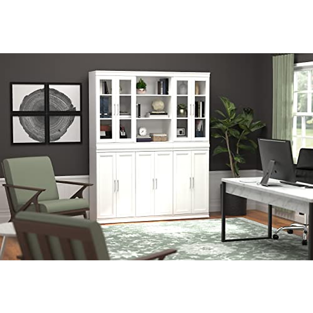 ClosetMaid Modular Storage Pair Set, Wood Closet Organizer, Shaker Style, Add On Accessory for Shelf Units, White, Solid 2-Door Kit