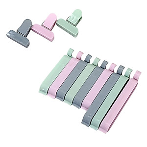 FENGZIZH Bag Clips for Food Storage, 12Pcs, Multicoloured, Reusable Plastic, Small, 2 Types & 3 Colors, Snacks, Coffee, Food & Sandwich