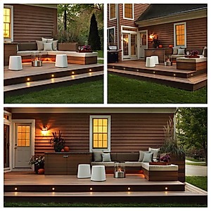 FVTLED LED Deck Lights Kit, 30pcs Φ1.22 WiFi Smart Phone Control Low Voltage Recessed RGBW Deck Lighting Waterproof Outdoor Yard Path Stair Decor, Black