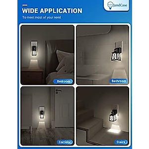 JandCase Night Light Plug- in, Dimmable Dusk-to-Dawn Sensor LED Night Light, 5000K Daylight White, 1W Indoor Decorations Retro Style, Nightlight for Kids Room, Nursery, Stairs, 6Pack