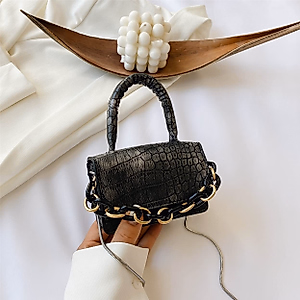 Women's Mini Crocodile Pattern Crossbody Clutch Bag Handbag (Green)