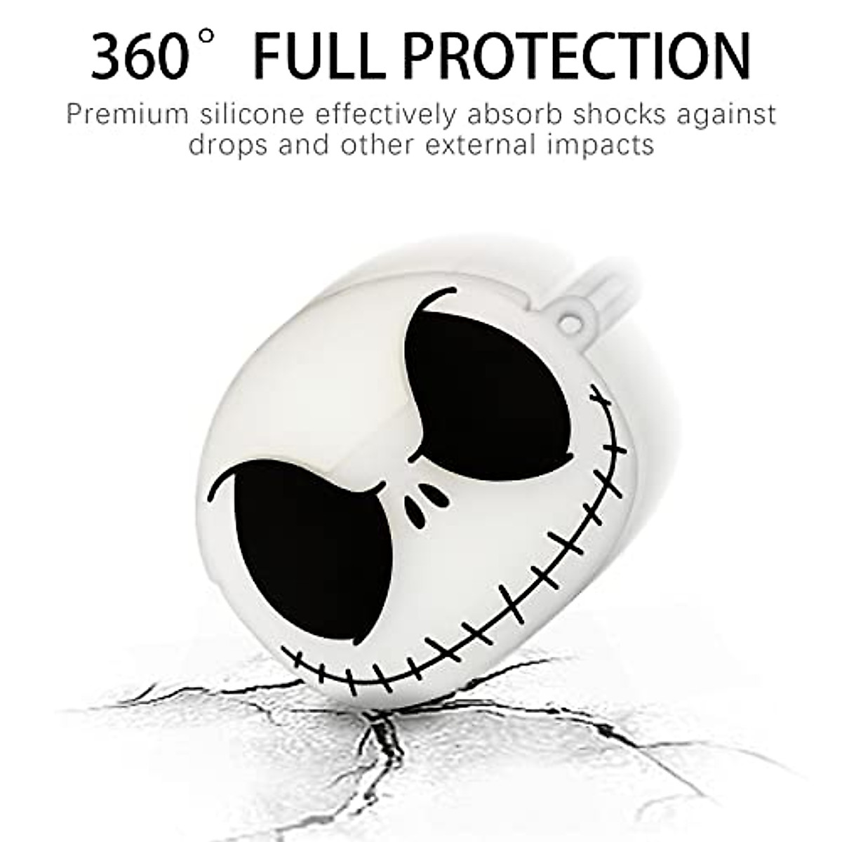 MOLOSLEEVE Compatible with Airpods Case Cover with Keychain, Halloween Luminous Skull for Airpods 2nd & 1st Generation Cases, Soft Silicone Cute Funny Anime Case for Apple Airpods 2/1