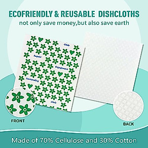 Mektler 10 Pcs Kitchen Dishcloths Set, Bamboo Fiber Dish Towels and Wood Pulp Cotton Swedish Dish Cloths, Ultra Soft Absorbent Quick Drying Kitchen Towels for Washing Dishes and Cleaning Counters