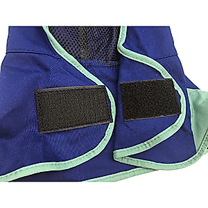 Fox Alloy Blue Canvas Protective Welding Hood Cap with Neck Shoulder Drape Torching Hood Welder Hat Mask for Men & Women