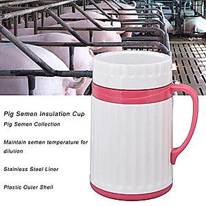 Pig Semen Collection Cup, Stainless Steel Pig Semen Thermos Cup Artificial Insemination Equipment for Livestock