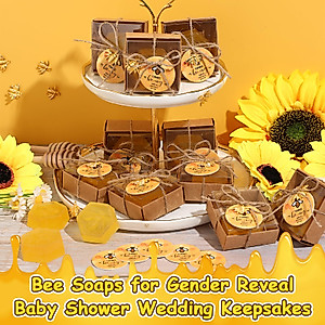 Dimsile 24 Set Baby Shower Bee Party Favors Honeycomb Bee Soap Handmade Scent Soaps with Gift Box Thank You Cards Bee Charms for Guest Gender Reveal Keepsake Wedding gifts Decorations (Transparent)