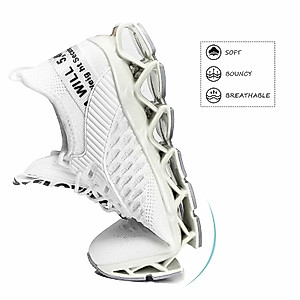Womens Running Shoes Blade Tennis Walking Fashion Sneakers Breathable Non Slip Gym Sports Work Trainers White