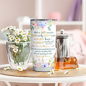 CaringTee 55th Birthday Gifts for Women 55th Birthday Tumbler Ideas 20oz 1968 Birthday Gifts for 55 Year Old Woman Happy 55th Birthday Decorations for women Friends Sister Mom Wife Aunt