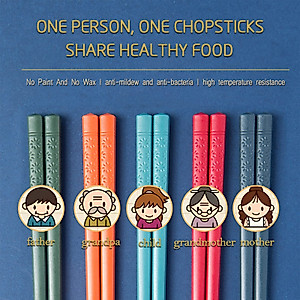 Fiberglass Chopsticks Reusable Chopsticks Dishwasher Safe 5 Pairs 9.4 Inches/24cm Matte Non-Slip Home Hotel Restaurant Dining Tools, Japanese Chop Sticks Gift Sets, Solid Colors