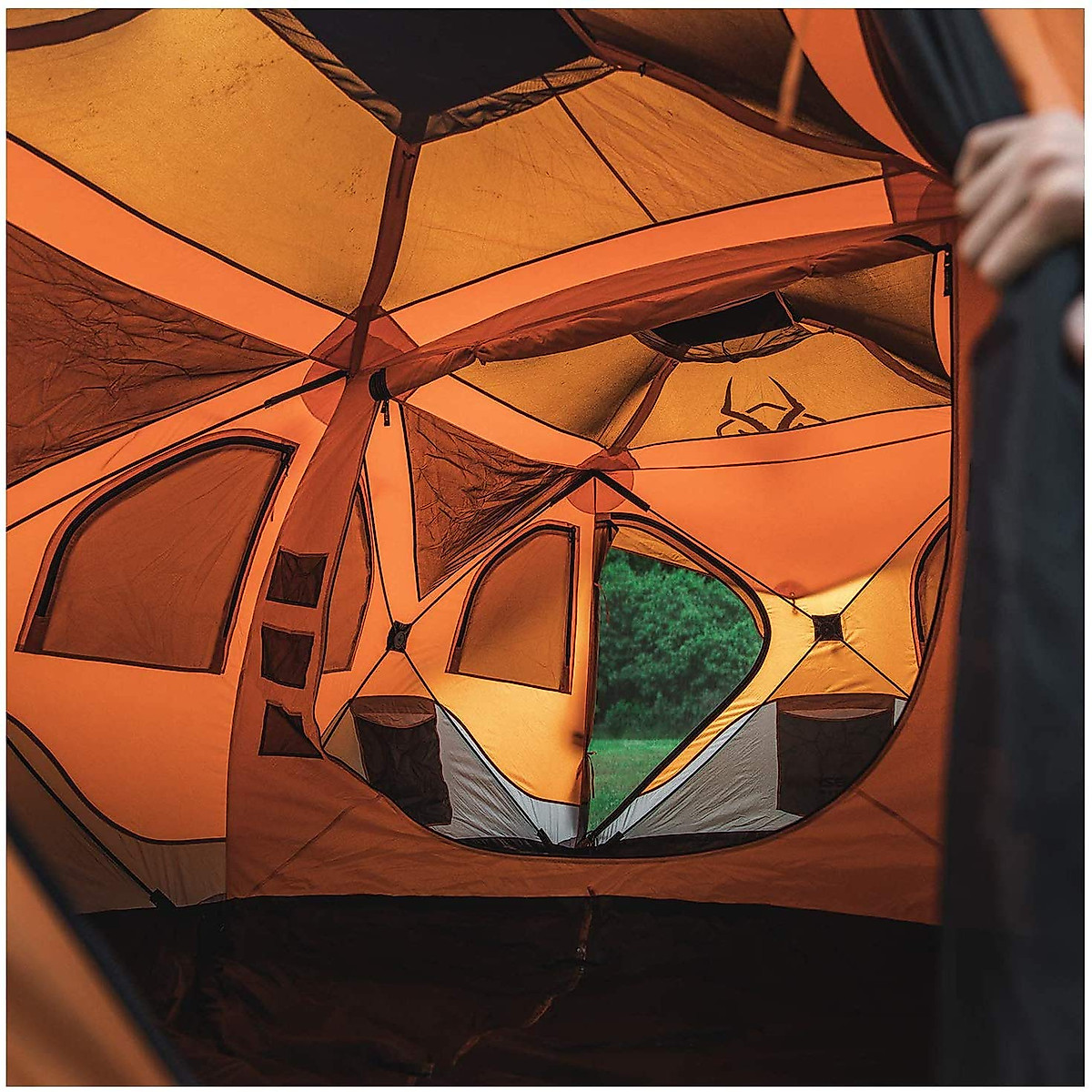 Gazelle GT800SS T8 Extra Large 4 to 8 Person Capacity Family Portable Instant Pop Up Outdoor Shelter Camping Hub Tent, Orange