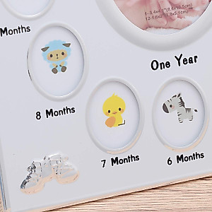First Year Photo Frame, Newborn Picture Frame, My First Year Newborn Keepsake Frame 12 Months Photo Frame for Memories, Shower, New Mom