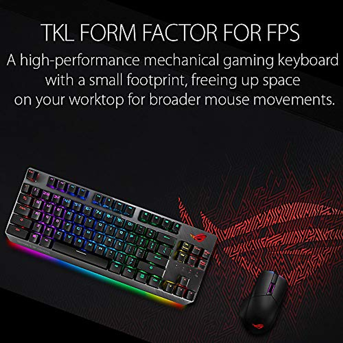 ASUS ROG Strix Scope NX TKL | 80% Gaming Mechanical Keyboard, ROG NX Red Linear Switches, Detachable Cable, Stealth Key, Aura Sync, Programmable Macros, Aluminum Top