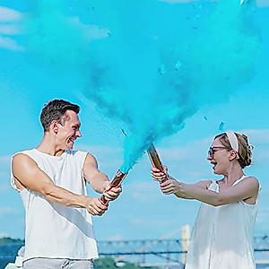 Gender Reveal Powder Cannon, Crafts Graphy Biodegradable Confetti Popper, Confetti Powder Shooter for Gender Reveal Party Supplies/Celebration/Baby Reveal, 4 Pack (2Blue, 2Pink)
