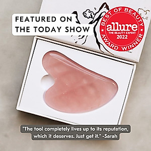 Mount Lai Rose Quartz Gua Sha Facial Tools, Facial Sculptor Skin Care Guasha Tool for Face and Body, Self Care Face Massager to Relieve Muscle Tension and Reduce Puffiness