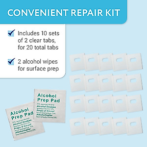 Impresa Clear Vertical Blind Repair Tabs - 20 Clear, Stick-On Tabs (10 Sets) with 2 Alcohol Wipes - Great for Sliding Door, Window, Patio Blinds - Simple Blind Fixing Solution