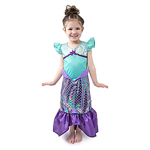 Little Adventures Purple Sparkle Mermaid Princess Dress Up Costume (Large Age 5-7) - Machine Washable Child Pretend Play and Party Dress with No Glitter