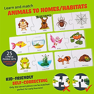 SPARK INNOVATIONS Animal Puzzles, Animal Games, Animal Matching Cards, Educational Games Childrens Puzzle for 3 Year Olds, Kids Puzzle, Preschool Games