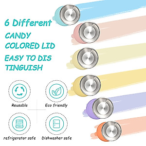 Engorgio Stainless Steel Salad Dressing Container to go 2.1oz 6pcs, Mini Condiment Containers with Leakproof Silicone Lids, for Lunch Box Picnic Travel and Kids