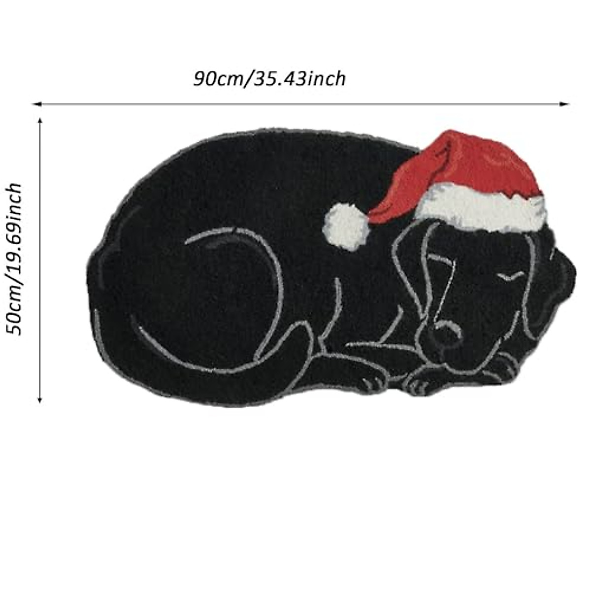 Christmas Dog Rug, 35×20'' Fun Dog Carpet Door Mat, Non Slip Washable Welcome Door Mat, Cute Christmas Winter Doormats for Indoor Outdoor Entrance Home Bathroom Bathroom Living Room (C)