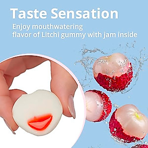 Gummy Candies - Jelly Filled Gummies - Gummy Eyeballs Halloween Candy Filled with Real Peach Jam - 5 pcs Individually Wrapped Chewy Candy - Halloween Party Favor