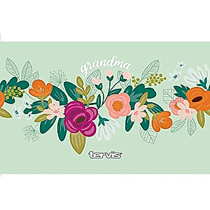 Tervis Mint Grandma Floral Stainless Steel Insulated Tumbler with Clear and Black Hammer Lid, 20oz, Silver