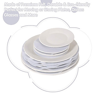 Soft Felt Plate Protectors, Set of 30 and 2 Different Size, Plate Separators Pads China Storage Dividers Protectors Dish Protectors Pads for Protecting and Stacking Your Cookware