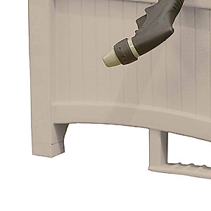 Suncast 100 Foot Capacity Hideaway Garden Hose Reel for 1.9 inches Hose Outdoor Storage with Stay Up Lid and Crank Handle, Taupe 2 Pack