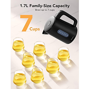 GoveeLife Smart Kettle Temperature Control 1.7L, 1500w WiFi Tea Kettle Electric with LED Indicator Lights, Remotely Control, 2H Keep Warm, 4 Presets Hot Water Boiler for Tea & Coffee & DIY