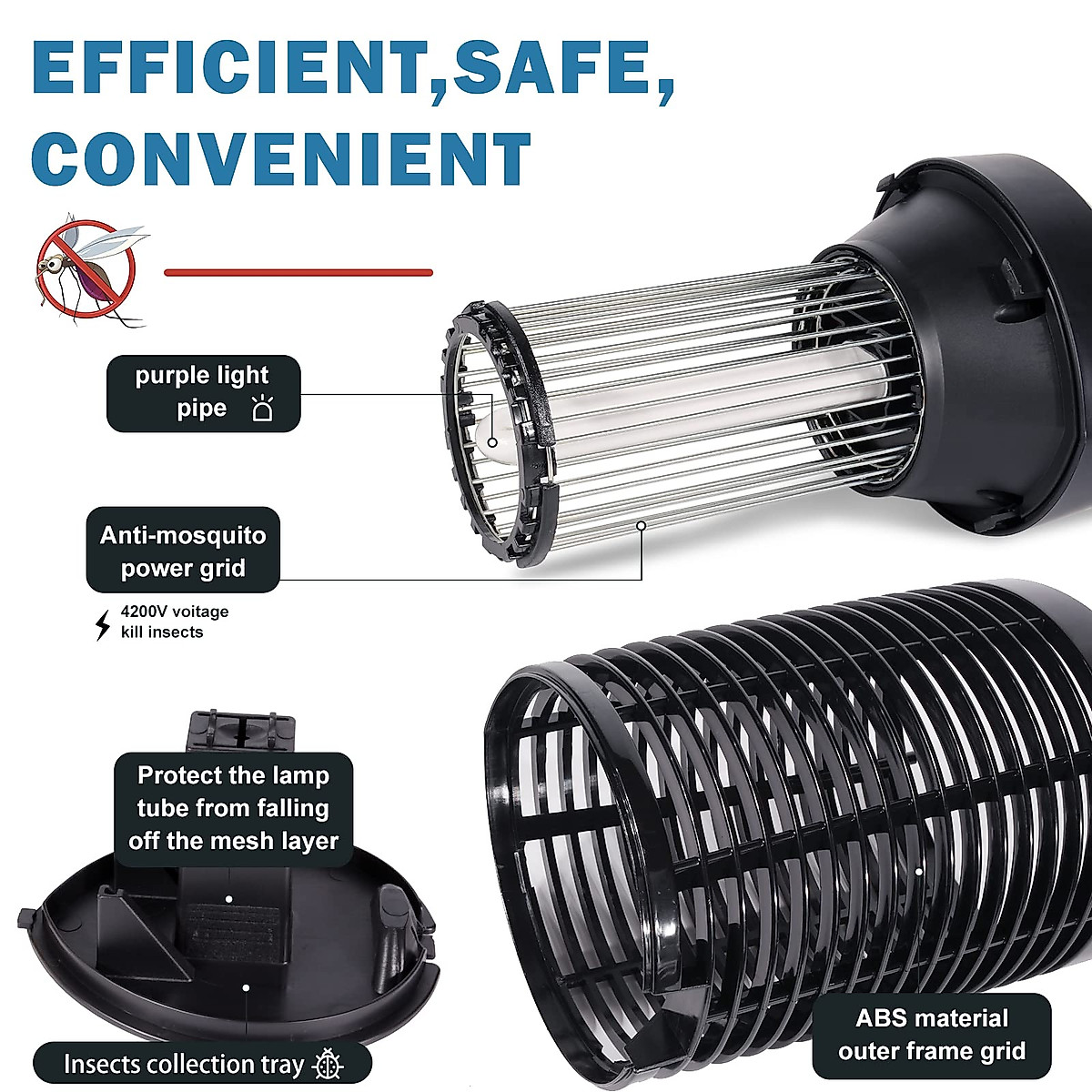 Hodiax Hang n Zap! Electric Bug Zapper 9W Powerful Insect Killer for Moth, Wasp, Fly, Mosquito Zapper Insect Catcher for Bedroom, Kitchen, Office, Backyard(2 Pack)