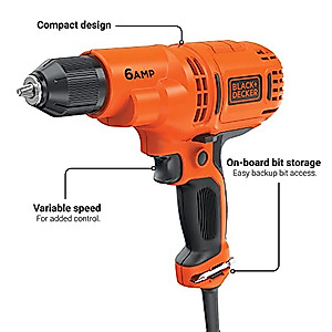 BLACK+DECKER 6.0 Amp 3/8 in. Electric Drill/Driver Kit (DR340C)