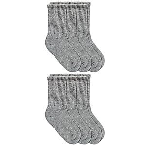 Jefferies Socks Boys Little Boy s Seamless Half Cushion Sport Crew Socks 6 Pair Pack Grey Heather Mediu, Grey Heather, Medium US