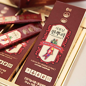 Korean Panax Red Ginseng Extract-6 Year Roots Ginsenoside-20mg Made in Korea. Every Day for Immunity, Energy & Stamina Boost, Memory, Mood, Focus, and Overall Health 10g X 30 Pcs