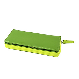 Visconti RB 55 Multi Colored Ladies Soft Leather Checkbook Wallet And Purse (Green/Yellow)