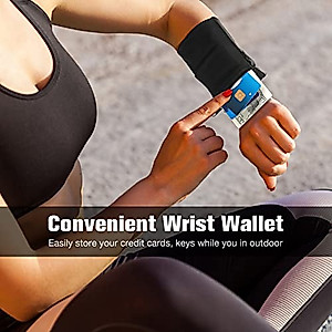 5 Pieces Wrist Wallet Running Wallet Wristband Wrist Wallets for Women Men Wrist Pouch Zipper Wrist Wallet for Running Walking Hiking Jogging Travel