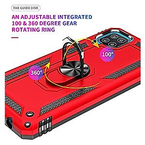 SunRemex Samsung A12 Case，Galaxy A12 Case with Tempered Glass Screen Protector，Kickstand [Military Grade] 16ft.Drop Tested Protective Cover for Samsung Galaxy A12 5G （2021）.(Red)